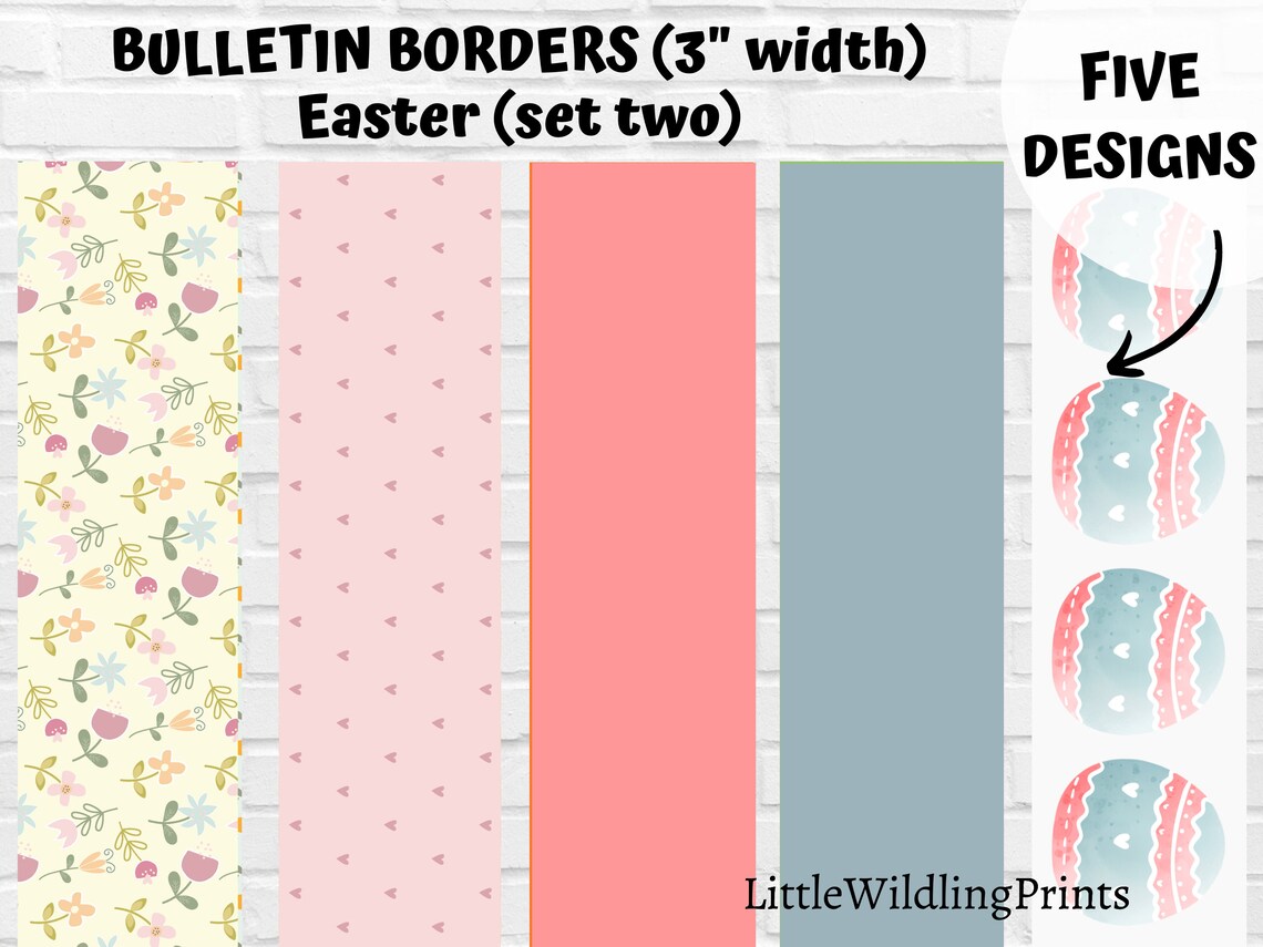 Happy Easter Set Two Bulletin Board Borders Display Printable - Etsy
