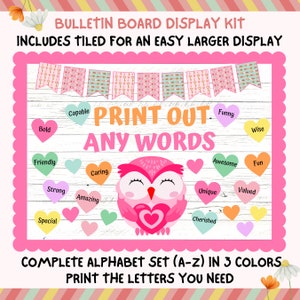 Conversation Hearts, Valentines, February, Owl, Valentines Day Bulletin ...