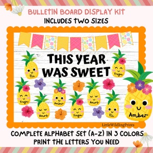 Sweet Summer Bulletin Board, Pineapple Fruit Class Names End of Year ...