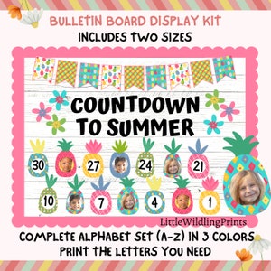 Sweet Summer Countdown Bulletin Board Kit, End of Year Pineapple ...