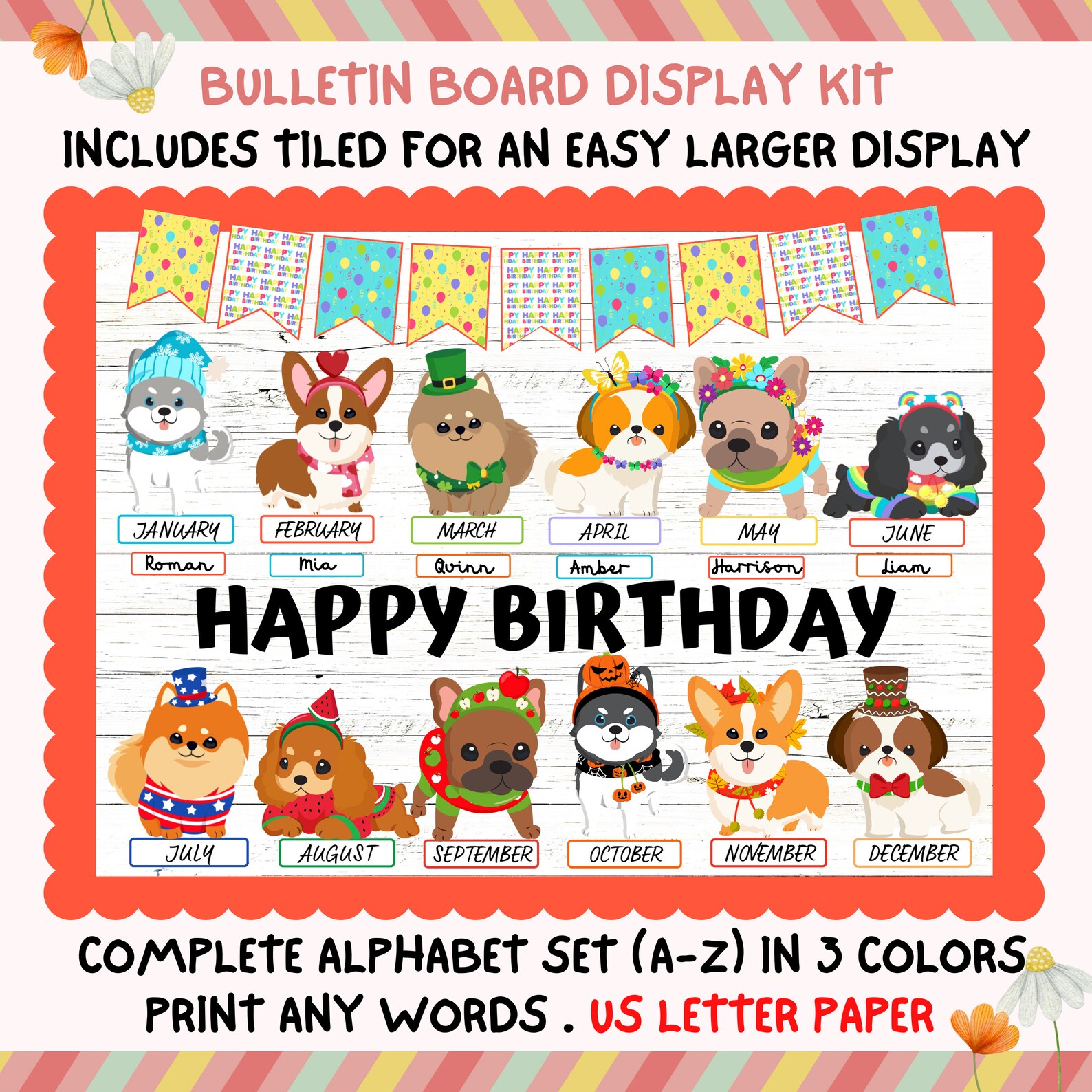 Birthday Puppy Dog Bulletin Board Birthday Display Kit Puppy - Etsy