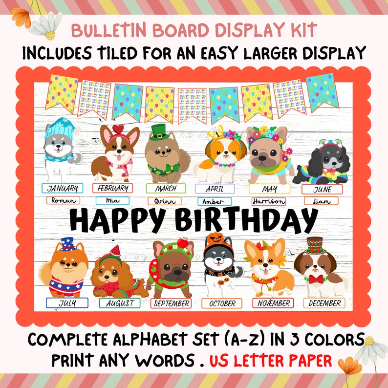 Birthday Puppy Dog Bulletin Board Birthday Display Kit Puppy Love Pets ...
