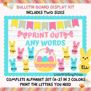 April Bulletin Board Kit, Peeps Bulletin Board, Easter Bulletin Board ...