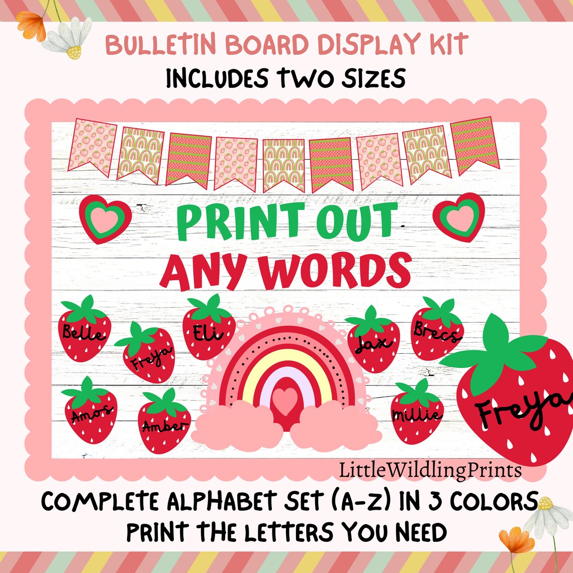 Summer Bulletin Board Kit, Strawberry Summer Bulletin, End of Year ...