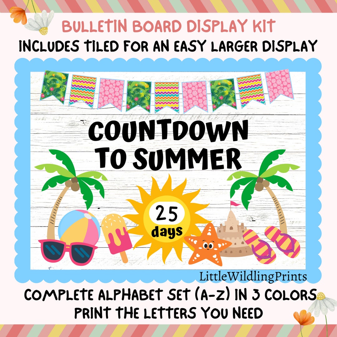 Summer Countdown Bulletin Board Kit, End of Year Bulletin Board ...