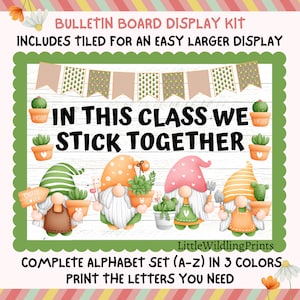 Cactus Gnomes Bulletin Board Kit, Plants Succulents Garden Cacti Theme ...