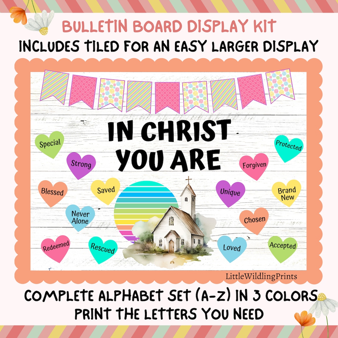 Spring Bulletin Board Kit, Church Religious Sunday School Bulletin, in ...