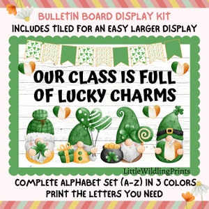 St Patricks Day Gnome Bulletin Board Display Kit Custom Any Words ...