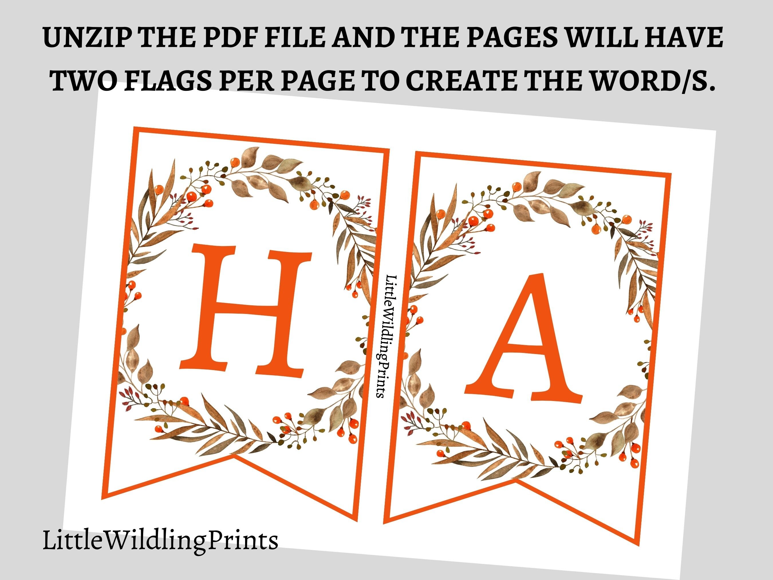 Happy Thanksgiving Banner Printable Digital Download Give | Etsy