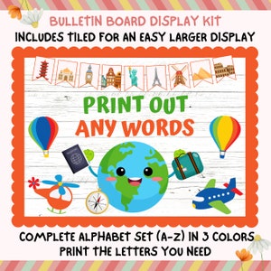 Geography Takes You Places Bulletin Board Kit, Travel Explore Countries ...