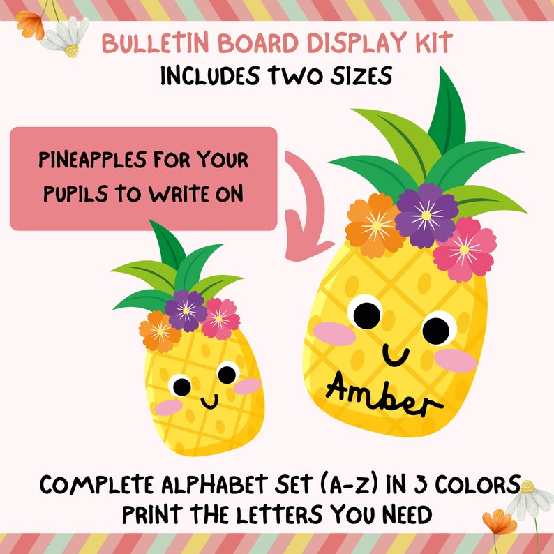 Sweet Summer Bulletin Board Pineapple Fruit Class Names End - Etsy