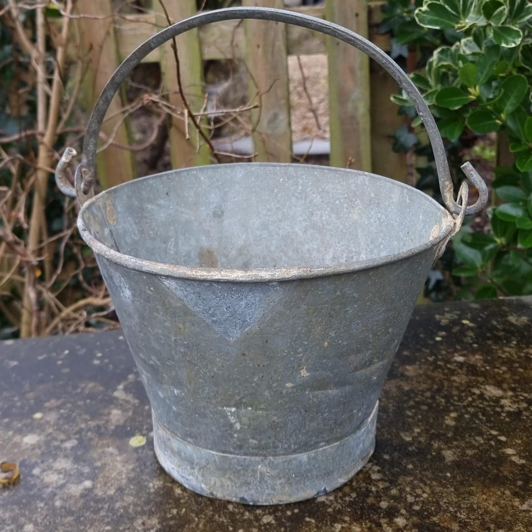 RARE Half Size Vintage Galvanised Rivetted Bucket Watertight - Etsy