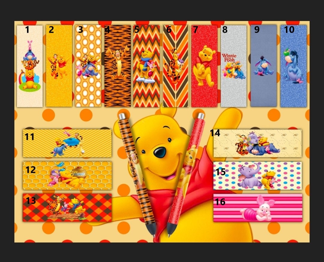 Pooh Custom Pen Winnie the Pooh Glitter Pen Refillable Pen | Etsy