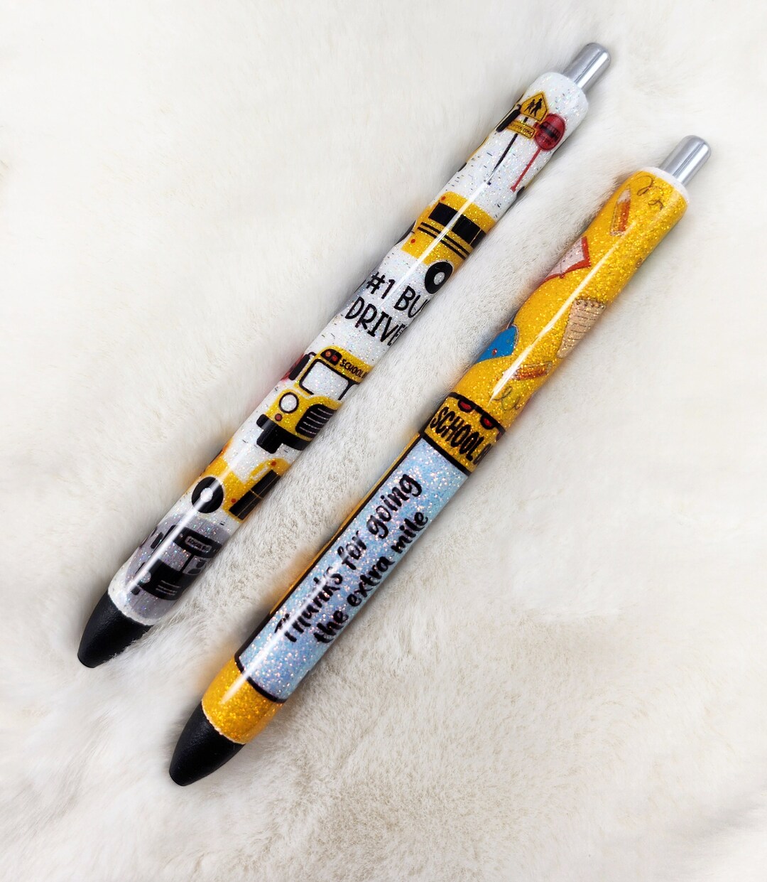 School Bus Driver Custom Pen| Glitter Pen| Refillable Pen| Custom ...