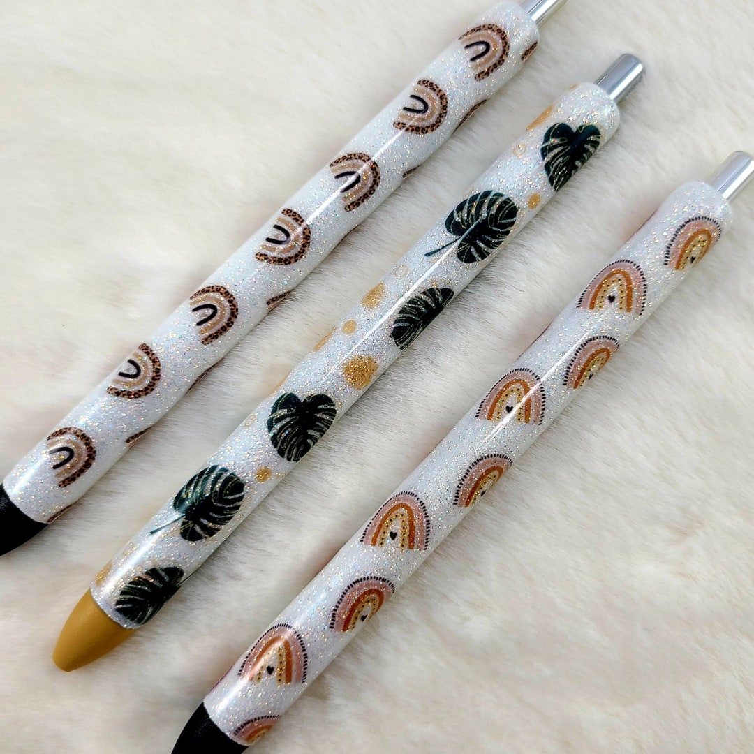 Boho Glitter Custom Pen| Boho Rainbow Glitter Pen| Refillable Pen ...