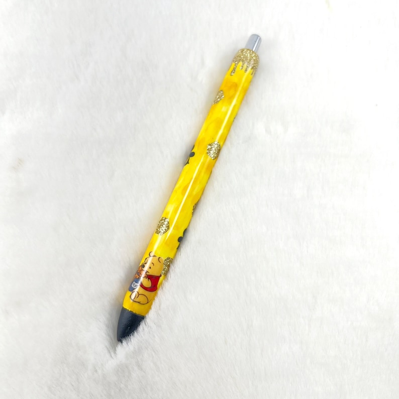 Pooh Custom Pen| Winnie the Pooh| Glitter Pen| Refillable Pen| Custom ...