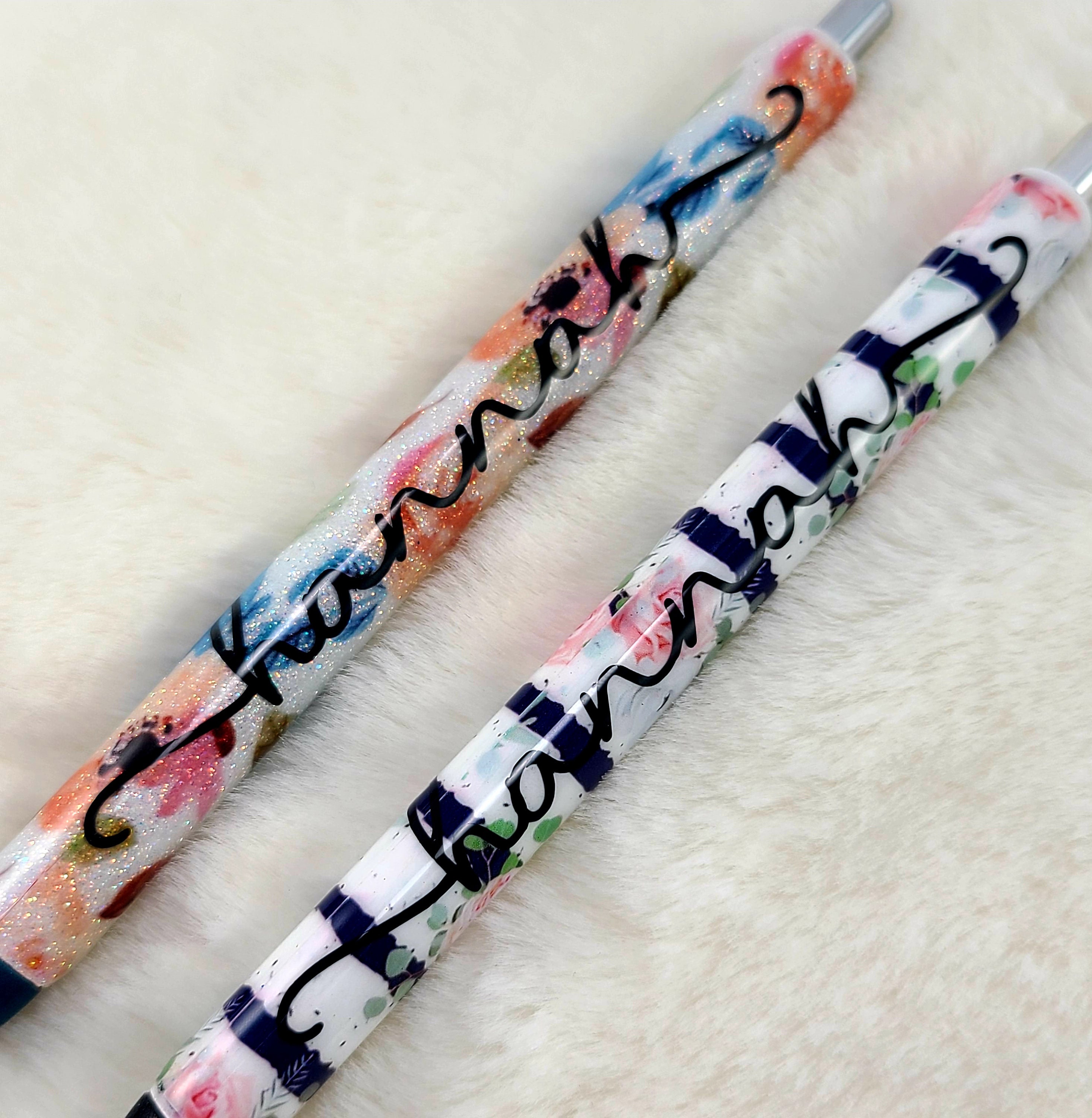 Floral Custom Pen Refillable Pen Custom Design Gel Pen - Etsy