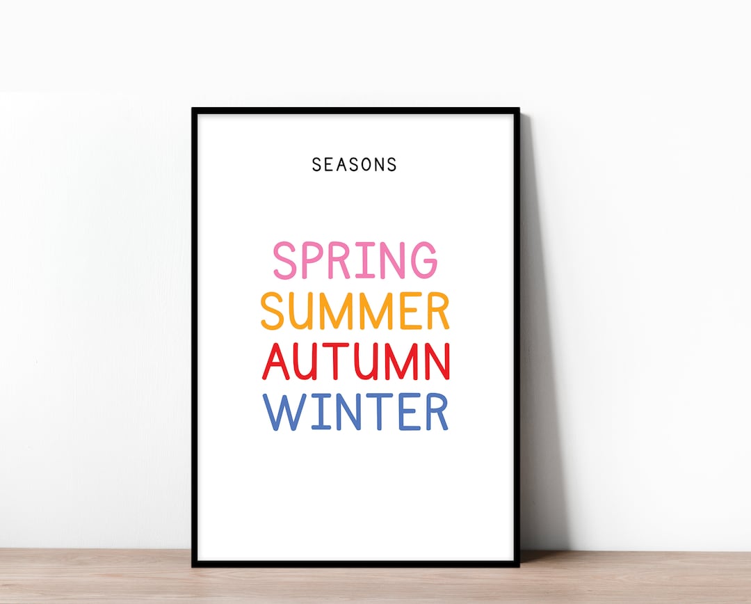 Four Seasons Montessori Classroom Poster Kids Printable Art - Etsy