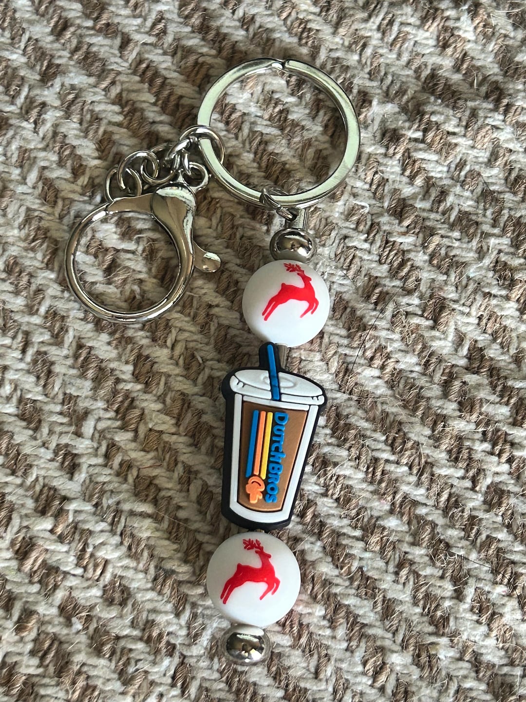 Dutch Bros Reindeer Focal Bead Keychain - Etsy