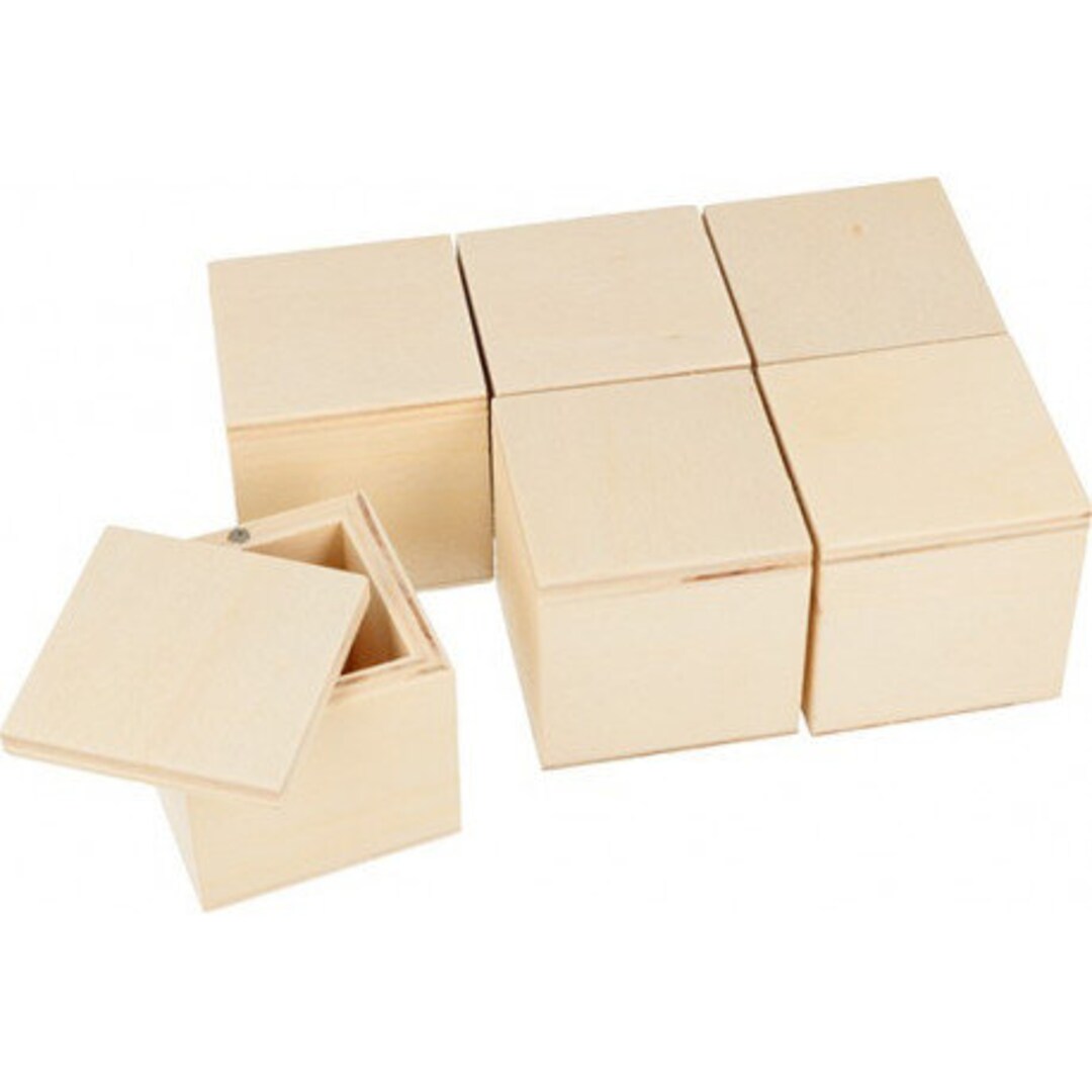 The 6 Wooden Cube Boxes 5cm With Magnetic Edges for Guest Gifts - Etsy