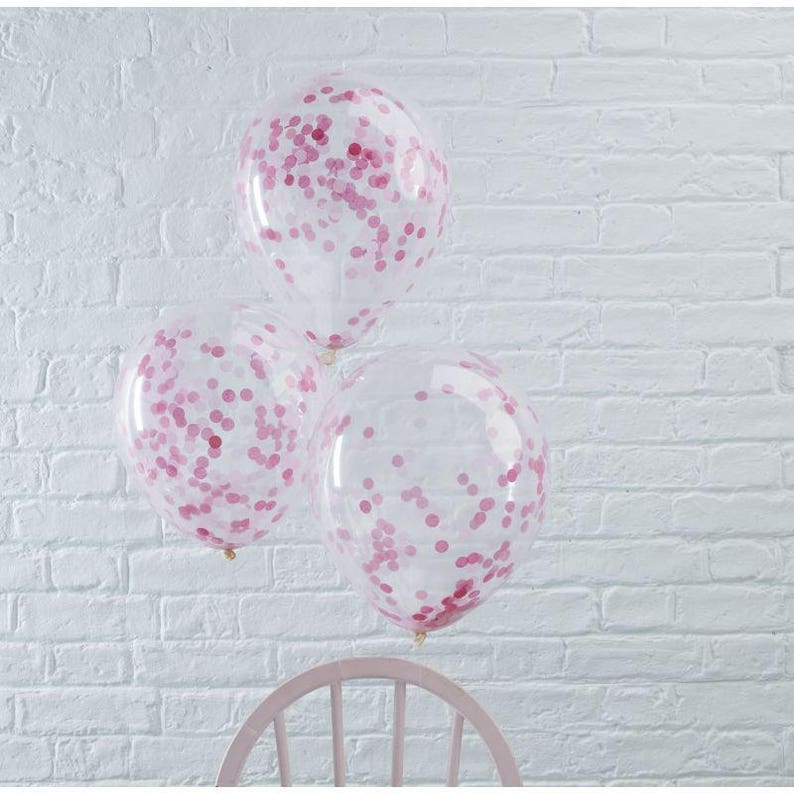 5 confetti balloons inflate with helium or air pink room decor | Etsy