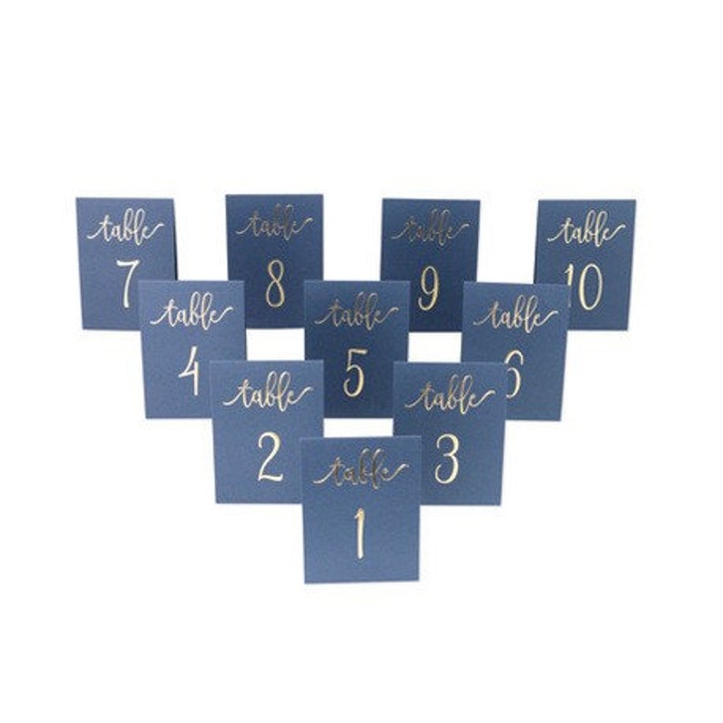 The 10 Navy Blue Table Numbers - Etsy