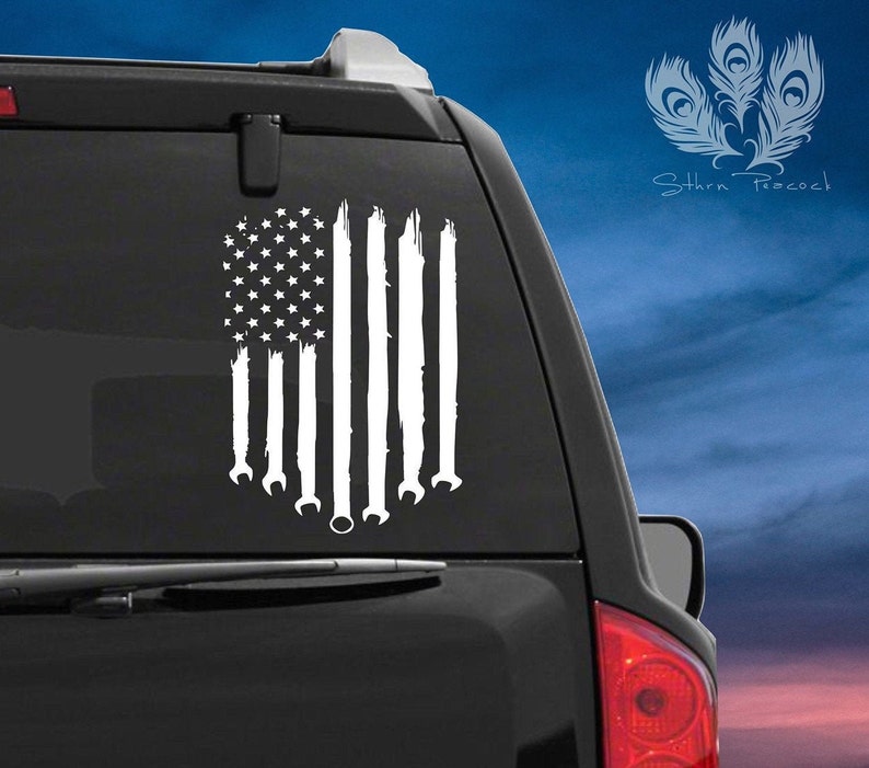 Mechanic Wrench American Flag Vinyl Decal Sticker / Mechanic | Etsy