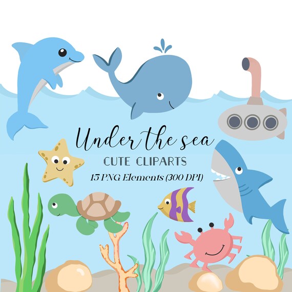 Under the Sea Clipart Set of 15 PNG INSTANT DOWNLOAD - Etsy Canada