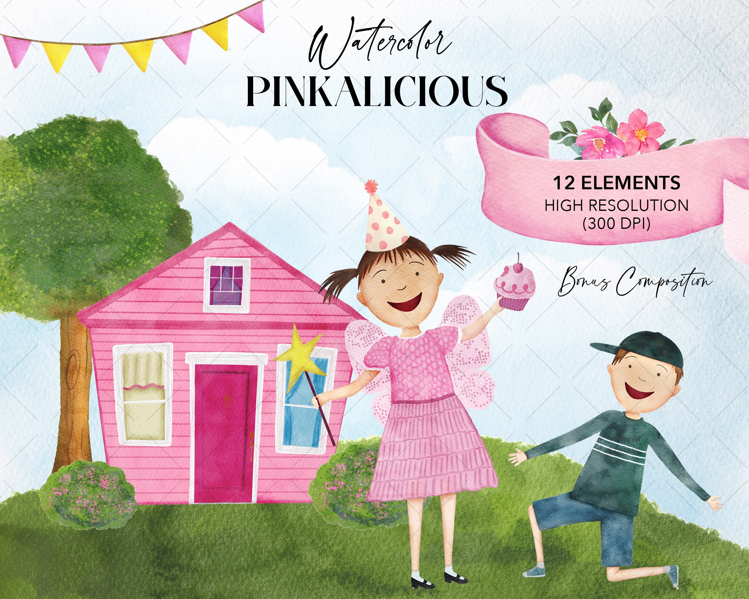 Pinkalicious Clipart - Watercolor Pinkalicious - Pinkalicious Birthday ...
