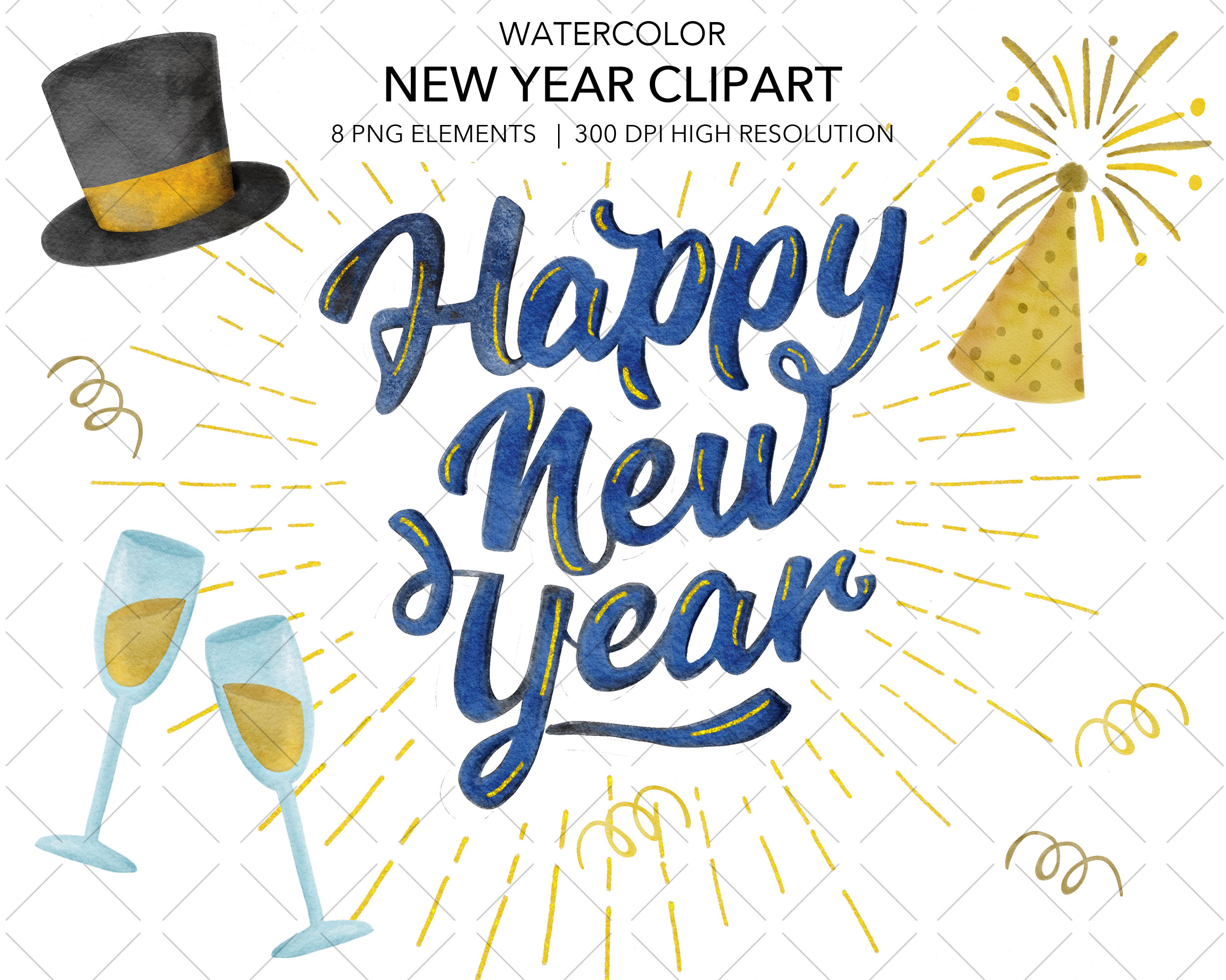 New Years Clipart Dividers