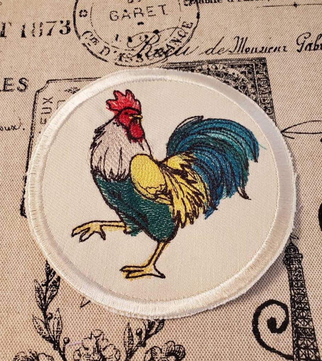 Gallic Painterly French Rooster, Iron on Patch, Sew on Patch ...