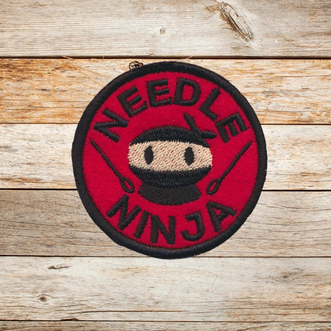 Needle Ninja Patch: Embroidered Applique, Iron on / Sew On, Handmade - Etsy