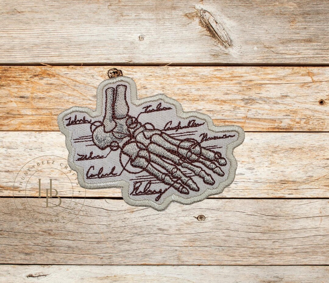 Anatomical Foot Embroidery Patch: Iron On/sew on Applique - Etsy