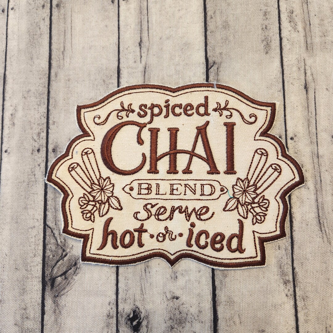 Chai Tea Iron on Patch Sew on Patch Embroidery Apothecary - Etsy