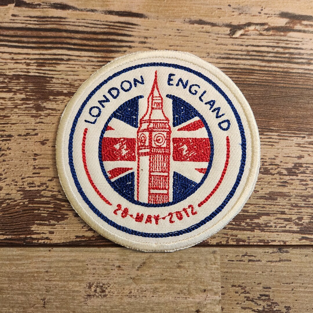 London England Passport Stamp, Iron on Patch, Sew on Patch, Embroidery ...