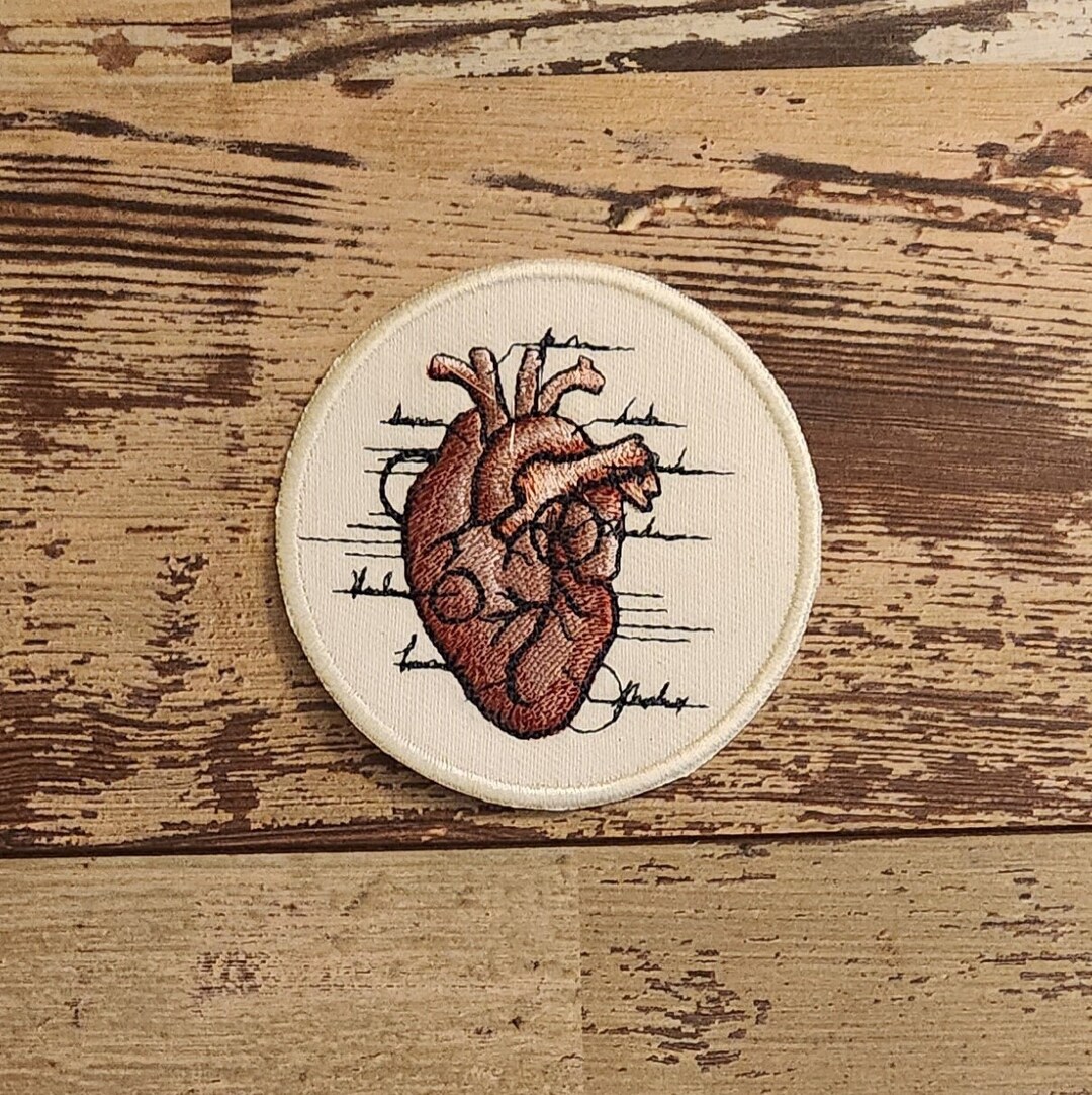 Anatomical Heart, Iron on Patch, Sew on Patch, Embroidery, Patch ...