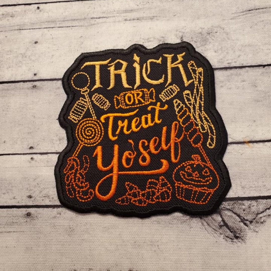 Trick or Treat Yo'self Patch: Embroidered Halloween Applique - Etsy