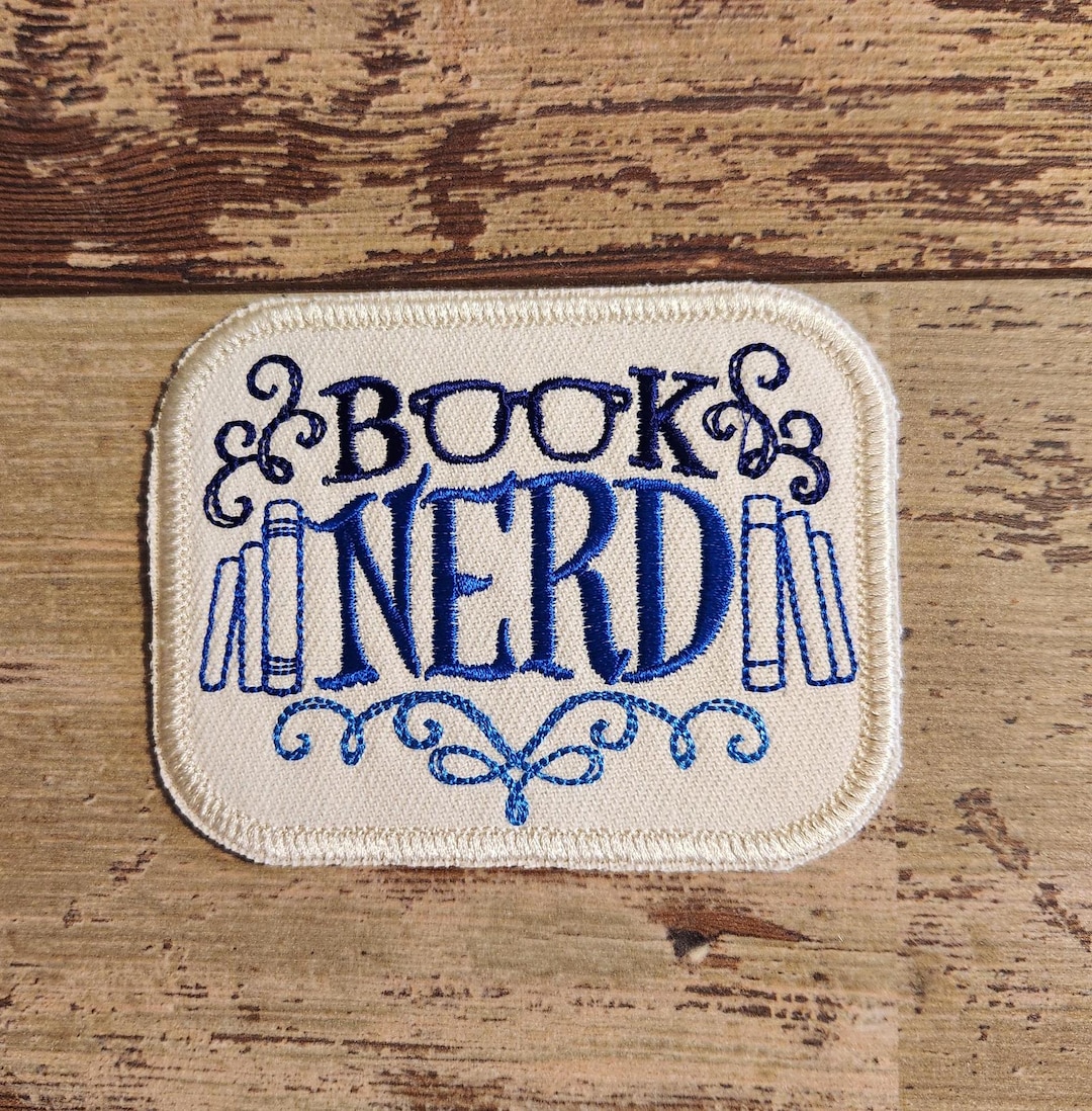 Book Nerd Embroidered Patch - Iron On/sew on Applique - Etsy