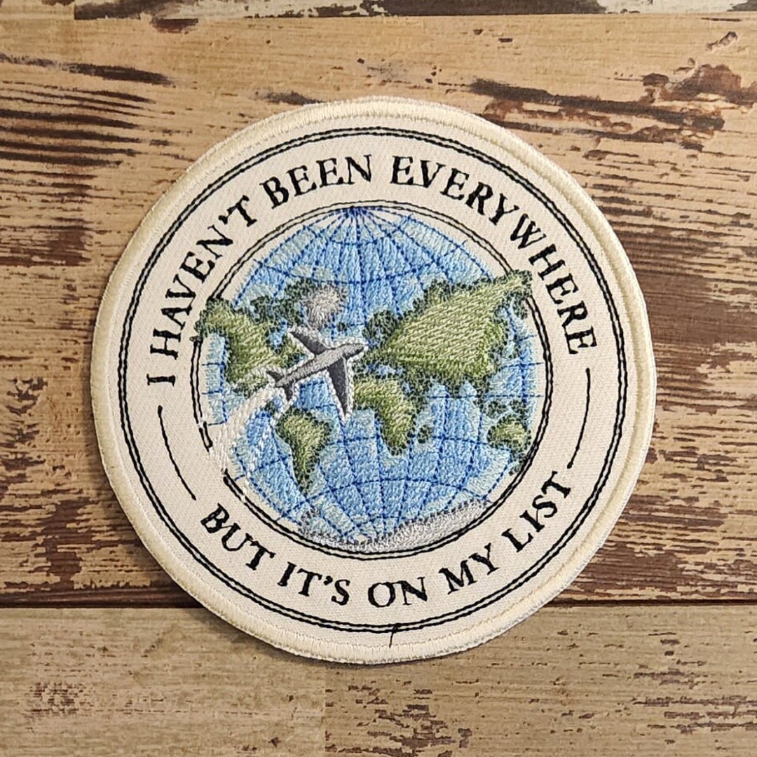 World Travel Patch: Embroidered Iron-on Applique, Made in USA - Etsy