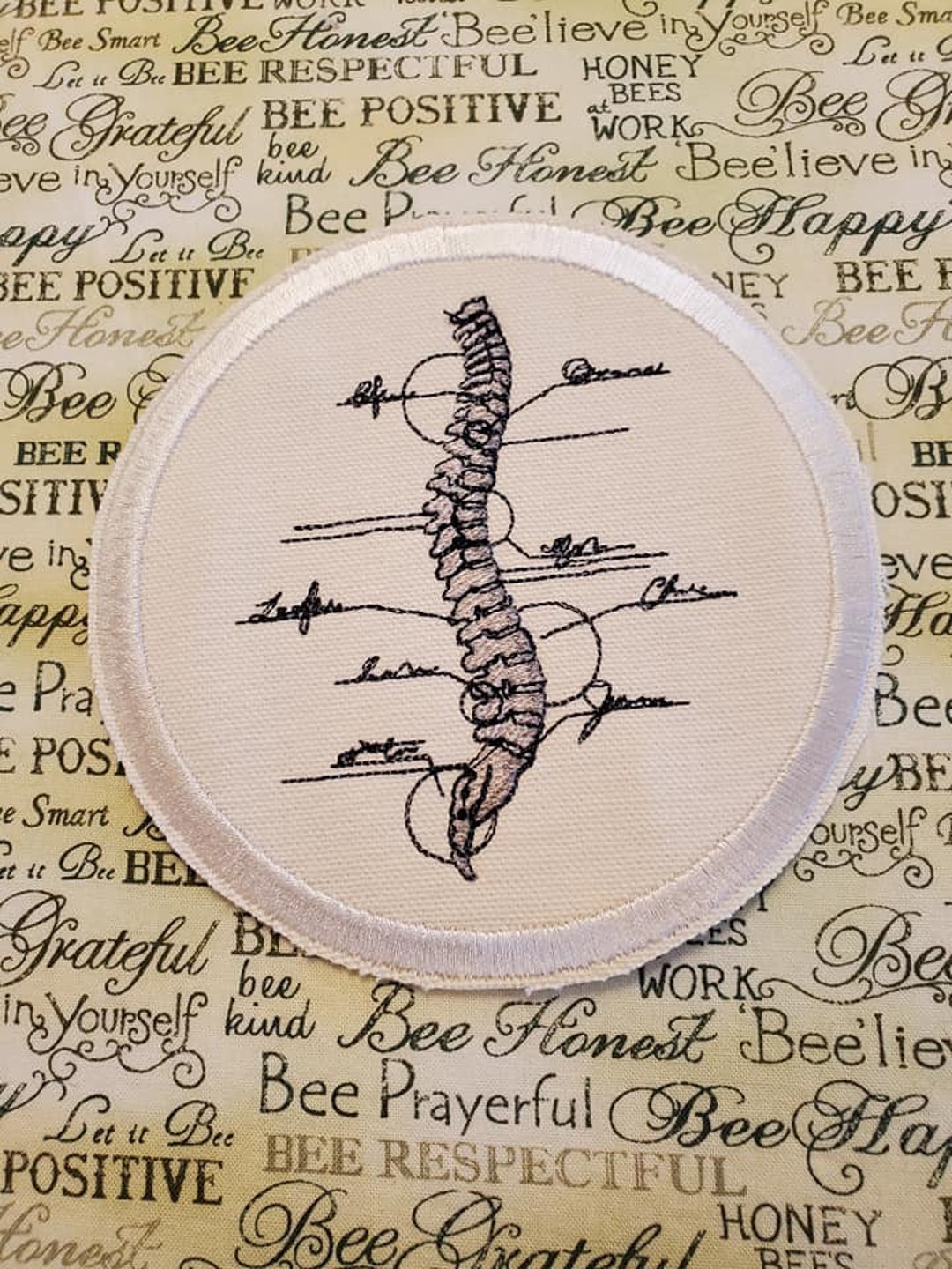Anatomical Spine Iron on Patch Sew on Patch Embroidery - Etsy