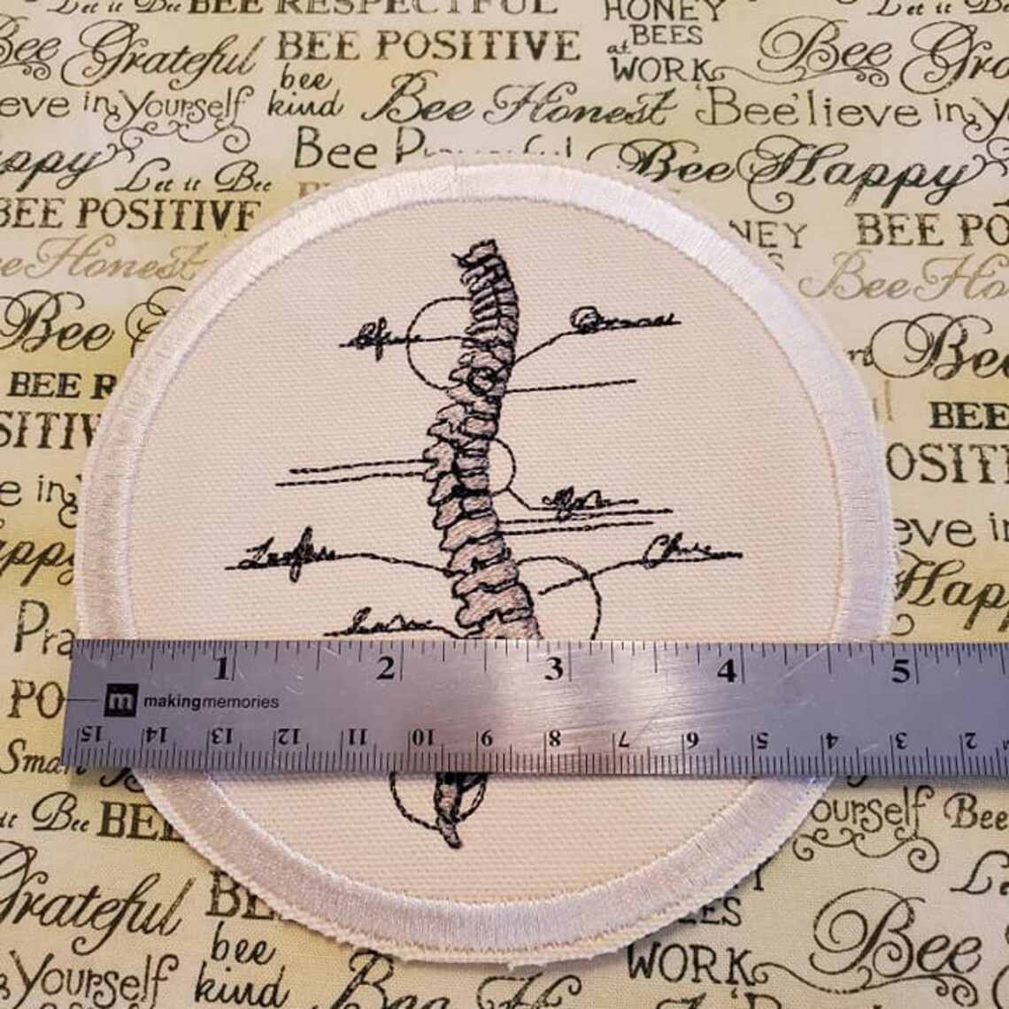 Anatomical Spine Iron on Patch Sew on Patch Embroidery | Etsy