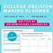 College Decision Making Planner Printable, Written by an Admissions ...