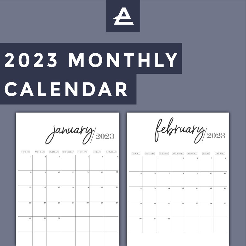 Minimalist 2023 Printable PDF Calendar Bundle, Digital & Printable ...
