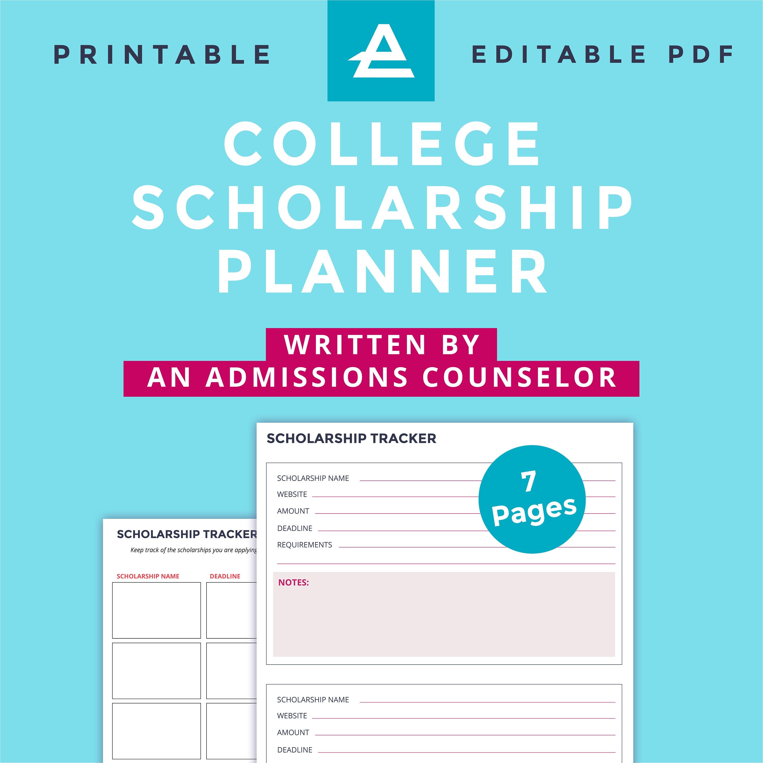 College Scholarship Planner Printable Paying for College - Etsy