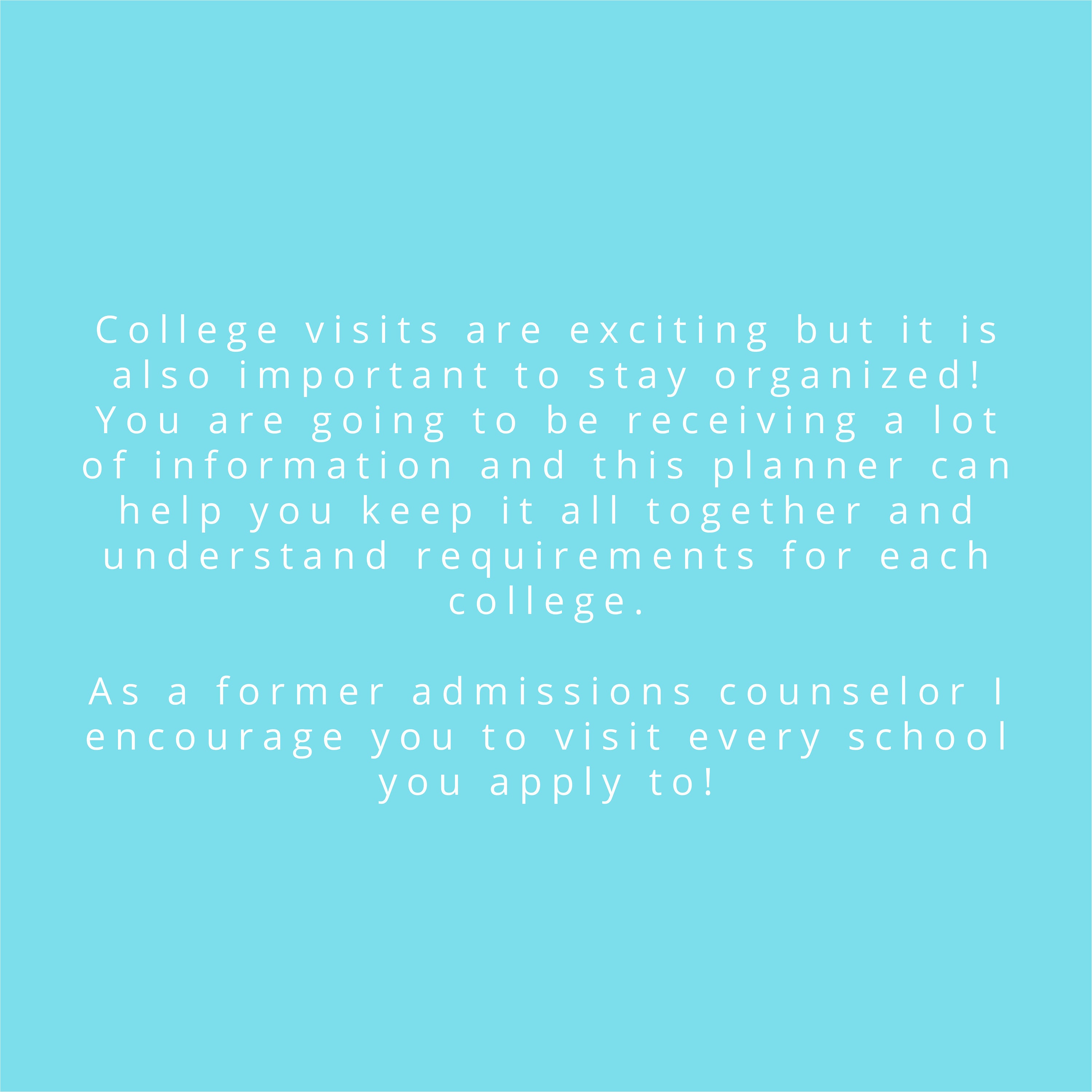 College Visit Planner Printable | Planning Your College Tour Schedule ...