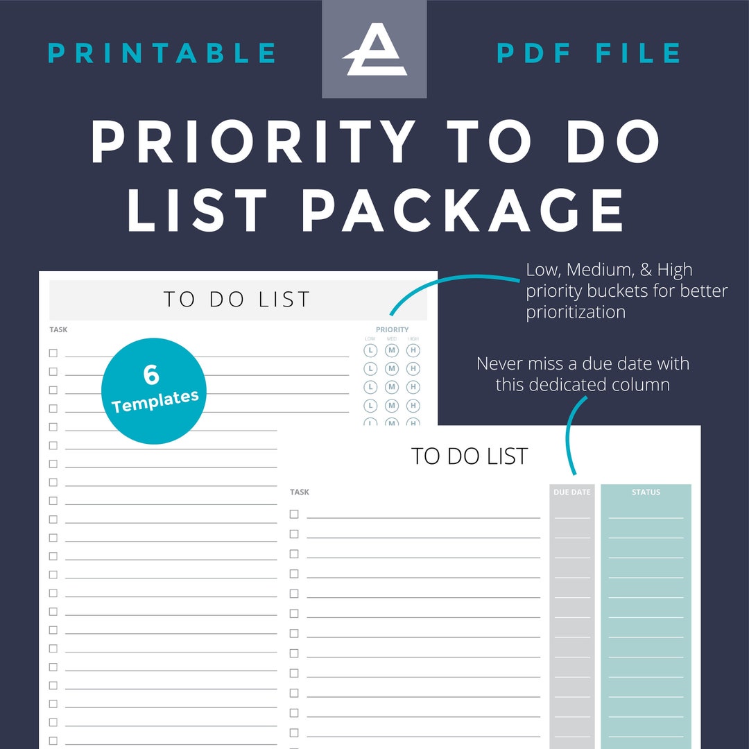 Priority to Do List Printable Low Medium High Priority Tasks - Etsy