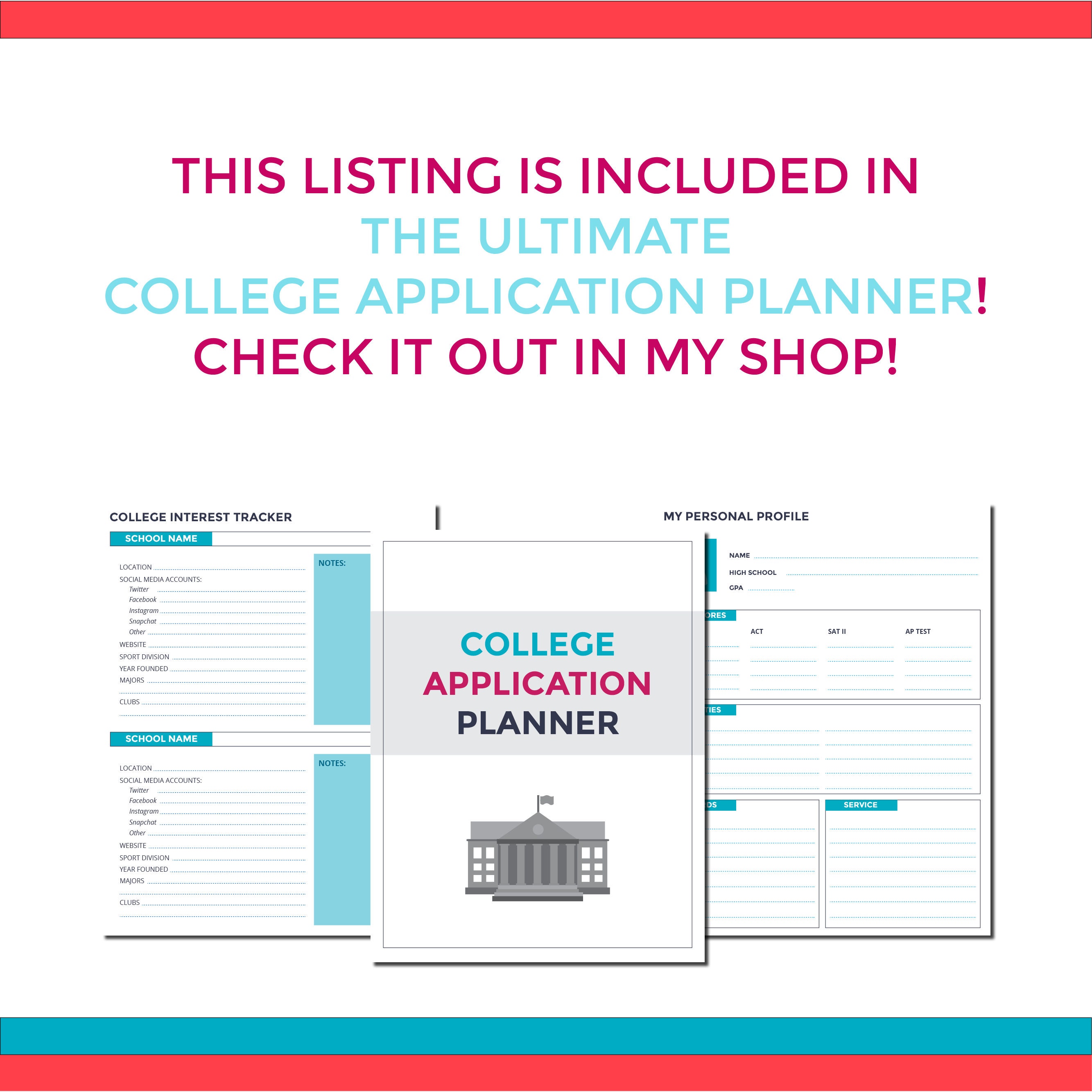 College Visit Planner Printable | Planning Your College Tour Schedule ...