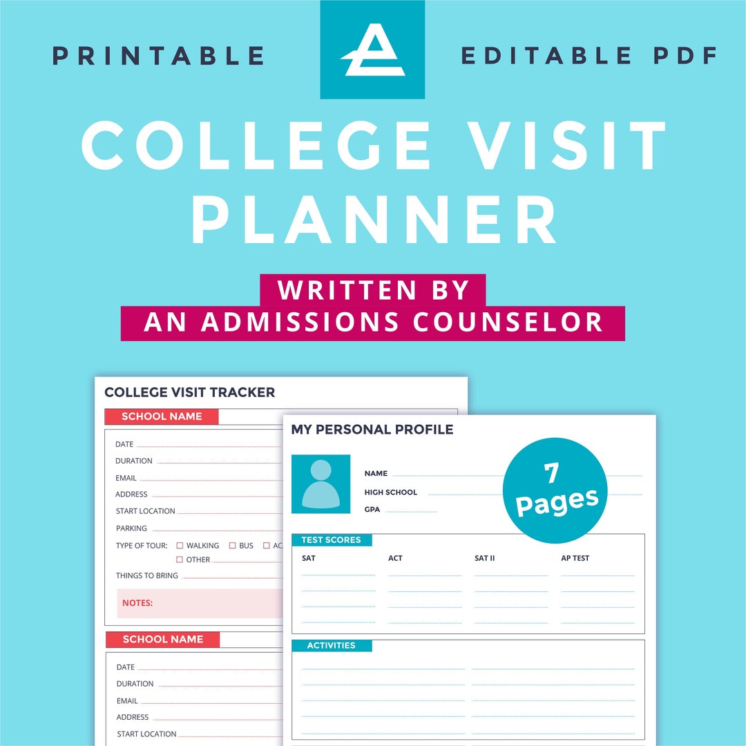 College Visit Planner Printable Planning Your College Tour - Etsy