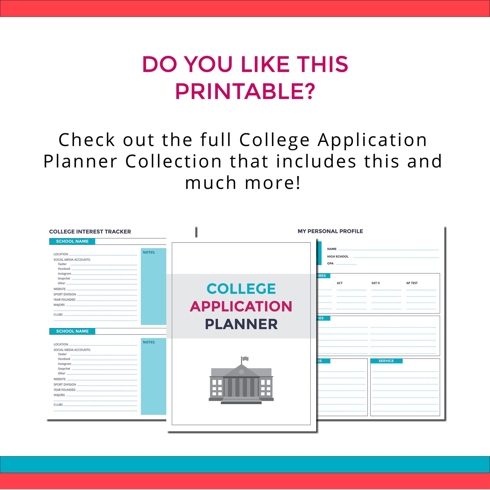 College Decision Making Planner Printable Written by a - Etsy