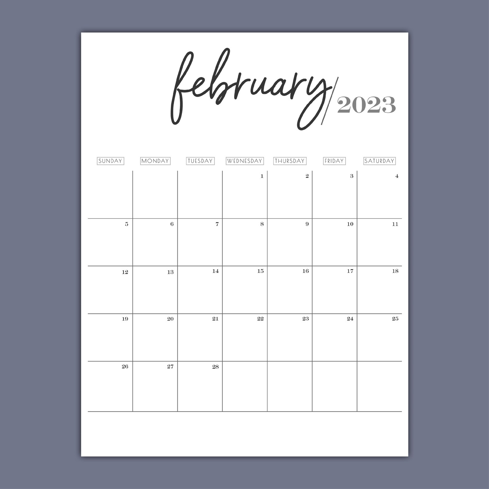 Minimalist 2023 Printable PDF Calendar Bundle, Digital & Printable ...